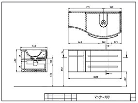 Kingsbath Vanessa White 110 koupelnová skříňka s umyvadlem Orientace: Pravá