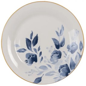 Nádobí Snídaňové talíře Modrá béžová 20x2 cm – 20x2 cm