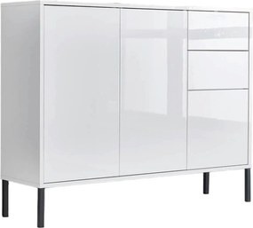XXXLutz KOMODA, bílá, vysoce lesklá bílá, 105,5/86/33 cm MID.YOU - Komody na nožičkách - 001067001001