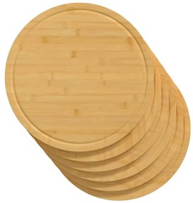 Prkénka na krájení 6 ks Ø 30 x 1,5 cm bambus - Default Title