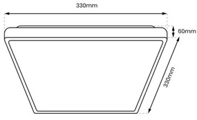 LED Koupelnové stropní svítidlo DABAR LED/17W/230V 4000K 33x33 cm IP44