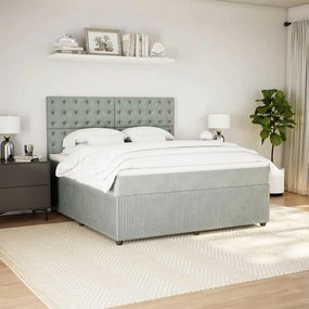 Box spring postel s matrací světle šedá 180x200 cm samet 3292418
