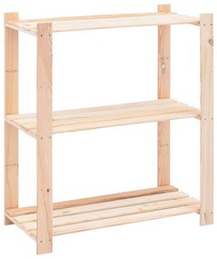 Úložný regál 3 police 80 x 38 x 90 cm masivní borovice 150 kg 286200