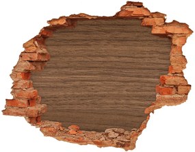 Wallmuralia Nálepka 3D díra na zeď Dřevěné pozadí 90x70 cm