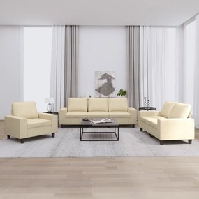 3dílná sedací souprava krémová textil 3201868