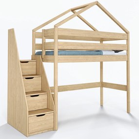 Vlastní výroba Jasanová patrová postel Junior domeček