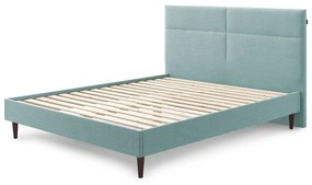 Tyrkysová čalouněná dvoulůžková postel s roštem 160x200 cm Elyna – Bobochic Paris