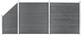 Plotová sada WPC 2 čtvercové + 1 šikmý díl 446 x 186 cm šedá 3053234