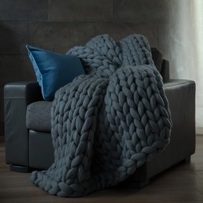 BonamiŠedý ručně pletený pléd z merino vlny WeLoveBeds, 180 x 140 cm