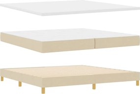 Postel s boxspringem s polštářem Krémová 200 x 200 cm textil 3339026