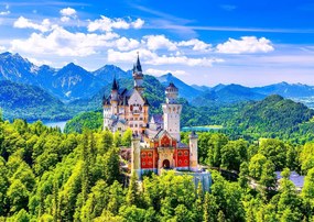Puzzle enjoy zámek neuschwanstein v létě, německo 1000 dílků