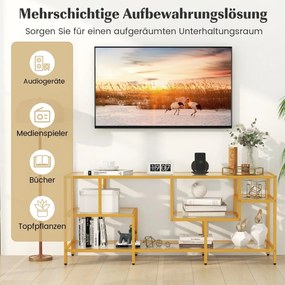 Costway TV skříňka TV stolek pro televizory do 65 palců TV – 147 × 40 × 62 cm