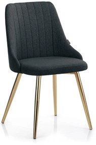 Čalouněná židle se zlatými nohami Glamour Grafitová ERTTI