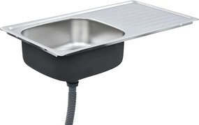Kuchyňský dřez se sítkem a sifonem nerezová ocel 145073