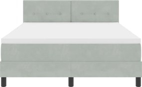Postel s boxspringem s čelo Světle šedá 140 x 200 cm samet 3339176