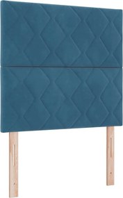 Postel s boxspringem s čelo Tmavě modrá 190 x 90 cm samet 3340962