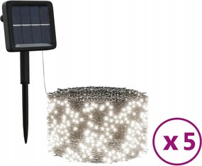 vidaXL Solární dekorativní lampy, 5 ks, 5x200 Led, studené bílé