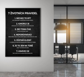 7 životních pravidel - motivační obraz Velikost: A3 - 29,7x42 cm, Volba rámu: plakát bez rámu