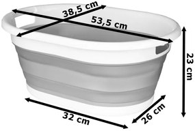 Košík na prádlo AIDA COMPACT šedý / bílý 25 l