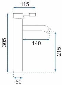 REA-B0027 - Umyvadlová baterie GRAF 30,5 cm lesklý chrom