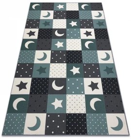 Dětský kusový koberec STARS Hvězdy Modrý Šedý Rozměr: 200x200 cm