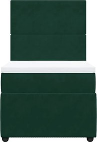 Box spring postel s matrací tmavě zelená 90x190 cm samet 3294511