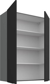 ARIA ab | horní skříňka 80 G-108 2F policová | 80 cm | EXTRA VYSOKÁ | ANTI FINGERPRINT povrch | antracit/černá