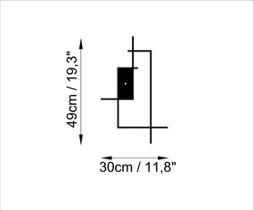 Nástěnné kovové hodiny Corner černé