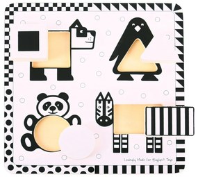 Bigjigs Toys Dřevěné vkládací puzzle černobílé tvary 1