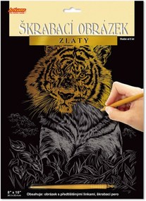 _Ostatní 1_ Obrázek vyškrabovací Zvířáta zlatý kreativní set se škrabacím perem 3 druhy 22988752