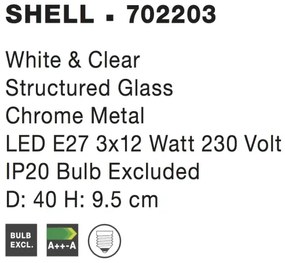 Designové stropní svítidlo Shell 40 bílé