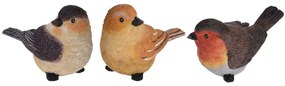 Zahradní figurka z polistone Little Birds, sada 3ks, 9 cm, vícebarevná