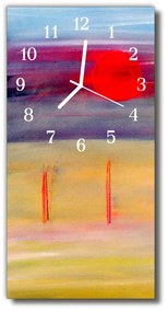 Skleněné hodiny vertikální Barevné malované umění
