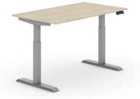 Výškově nastavitelný stůl PRIMO ADAPT, elektrický, 1400x800x735-1235 mm, dub, šedá podnož