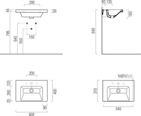 GSI, NORM keramické umyvadlo 60x18x40 cm, bílá ExtraGlaze, 8636111