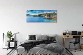 akrylový obraz Španělsko Mořské pobřeží horách 120x60 cm