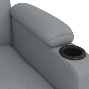 Polohovací křeslo světle šedé textil 339102