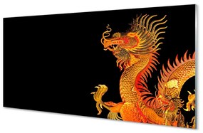 Obraz na skle Japonský zlatý drak 120x60 cm