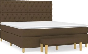 Box spring postel s matrací tmavě hnědá 160x200 cm textil 3137408