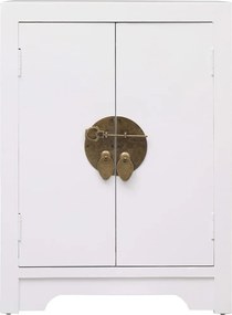 Noční stolek bílý 38 x 28 x 52 cm dřevo pavlovnie 284073