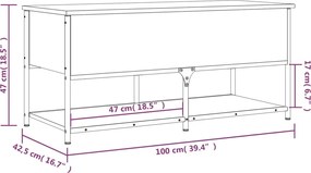 vidaXL Úložná lavice 100 x 42,5 x 47 cm kompozitní dřevo [839023] Barva: šedá sonoma