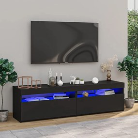TV skříňky s LED osvětlením 2 ks černé 75 x 35 x 40 cm