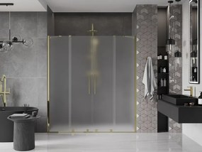 Mexen Velar Duo, posuvné sprchové dveře do otvoru 200 cm, 8mm sklo námraza, zlatá lesklá, 871-200-000-32-50