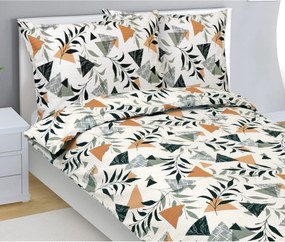Povlečení krepové Krémová,Oranžová,Šedá 80/207 - 140x220, 70x90 cm