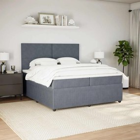 Box spring postel s matrací tmavě šedá 200x200 cm samet 3294725