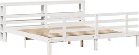 Rám postele s čelem bez matrace bílý 200x200 cm 3306121
