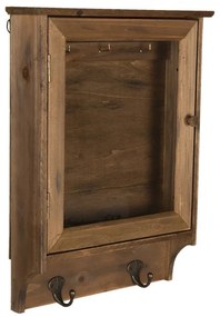 Dřevěná skříňka na klíče s věšákem