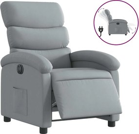 Elektrické polohovací křeslo světle šedé textil 3203954