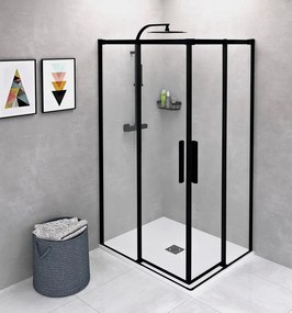Polysan Polysan, ALTIS LINE BLACK obdélníková sprchová zástěna 900x800 mm, L/P varianta, rohový vstup, AL1592BAL1582B