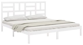Rám postele bílý masivní dřevo 180 x 200 cm Super King,  3105966